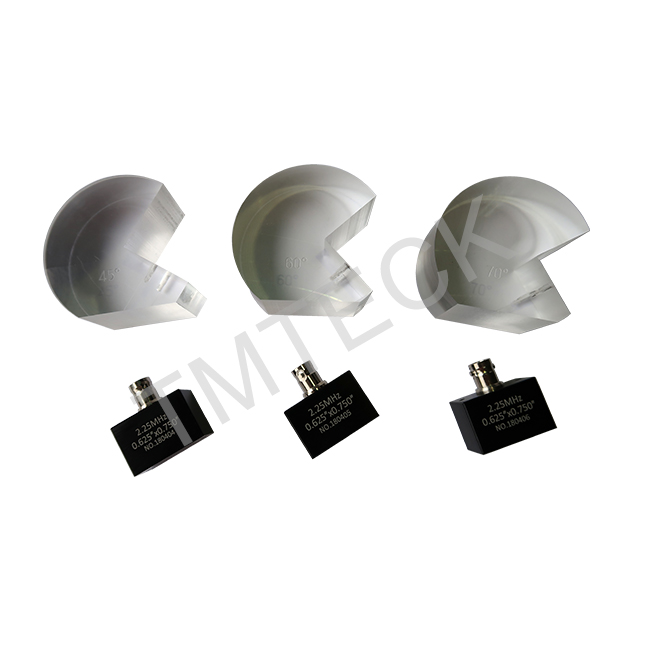 China 2.25 Mhz Ultrasonic Transducer Aws Wedge Probe 70 60 45 For ...